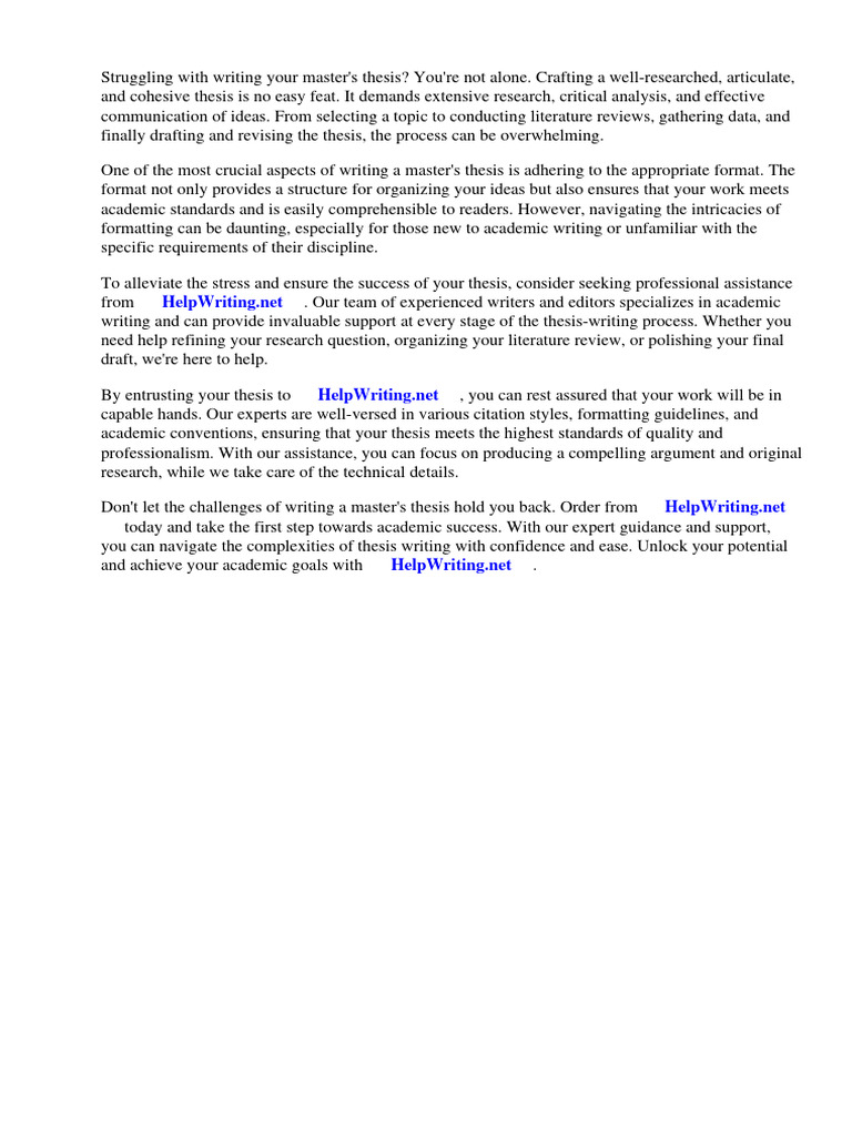 Best Master Thesis Format | PDF | Thesis | Data