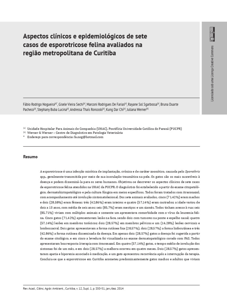Aspectos CL Nicos e Epidemiol Gicos de Sete 7 Casos CTBA | PDF | Autoajuda | Bem-estar