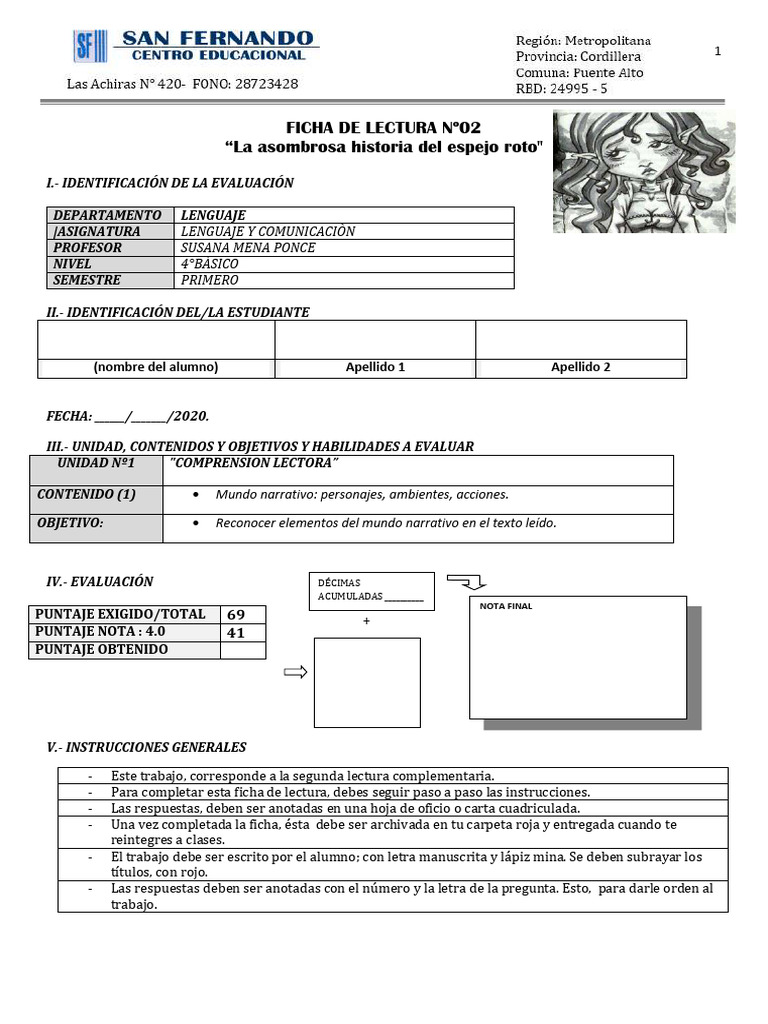 Ficha Nº2 Lectura Complementaria 4ºB SMena Compressed | PDF