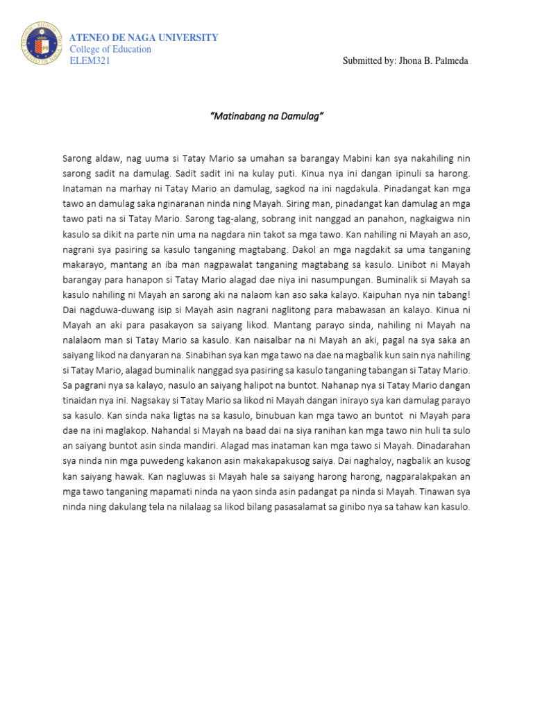 Matinabang-na-Damulag-1 | PDF