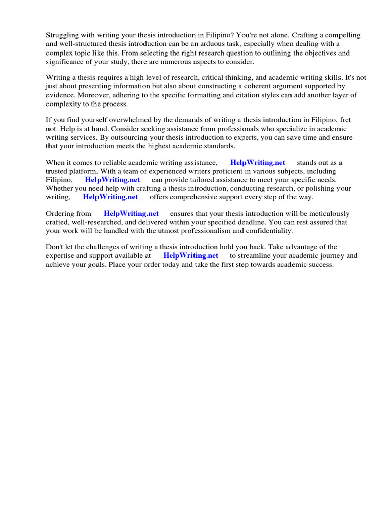 Sample Thesis Introduction Filipino | PDF Sample Thesis Introduction Filipino | PDF