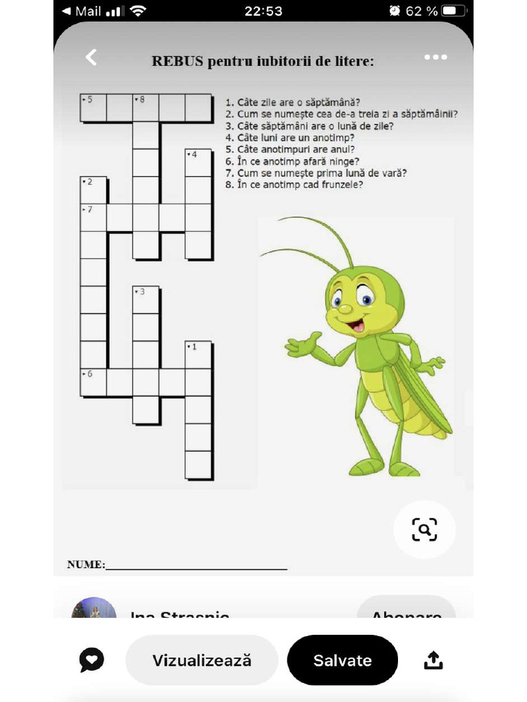 Rebus Cu Zile - Saptmani - Anotimpuri | PDF