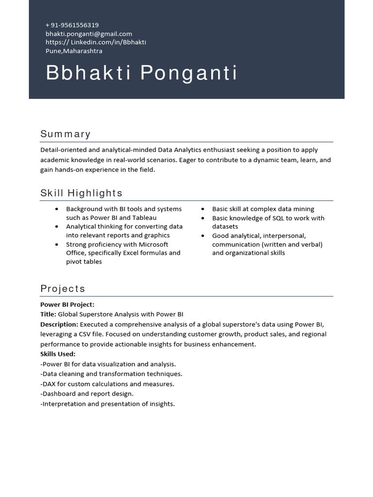 Bhakti Resume | PDF