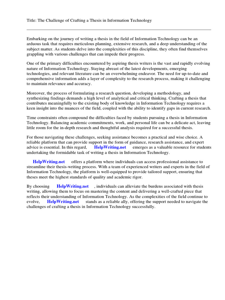 Thesis For Information Technology Free | PDF | Forecasting | Thesis