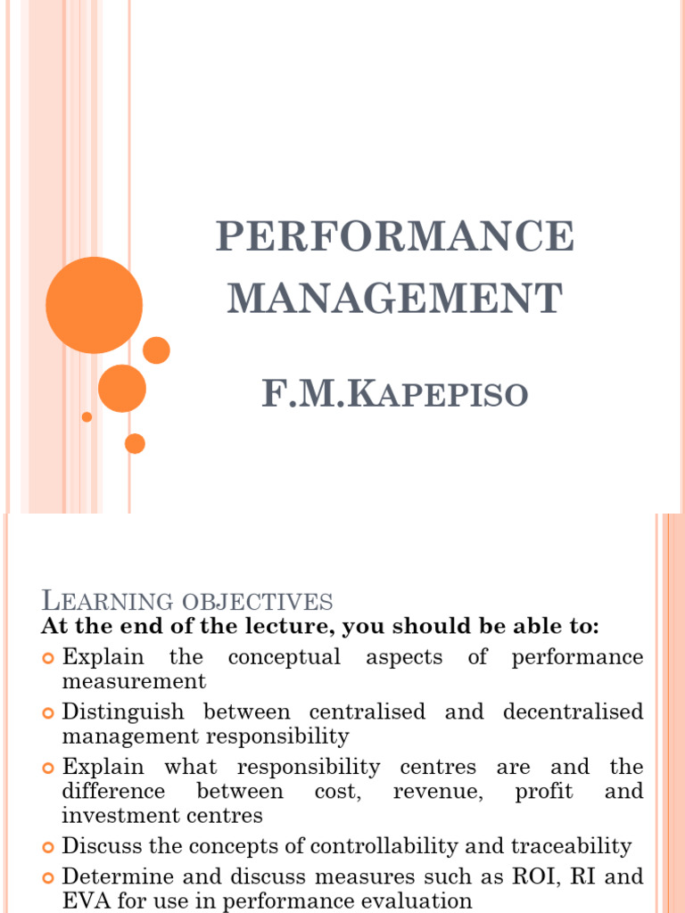 08 Performance Management | PDF | Return On Investment | Book Value