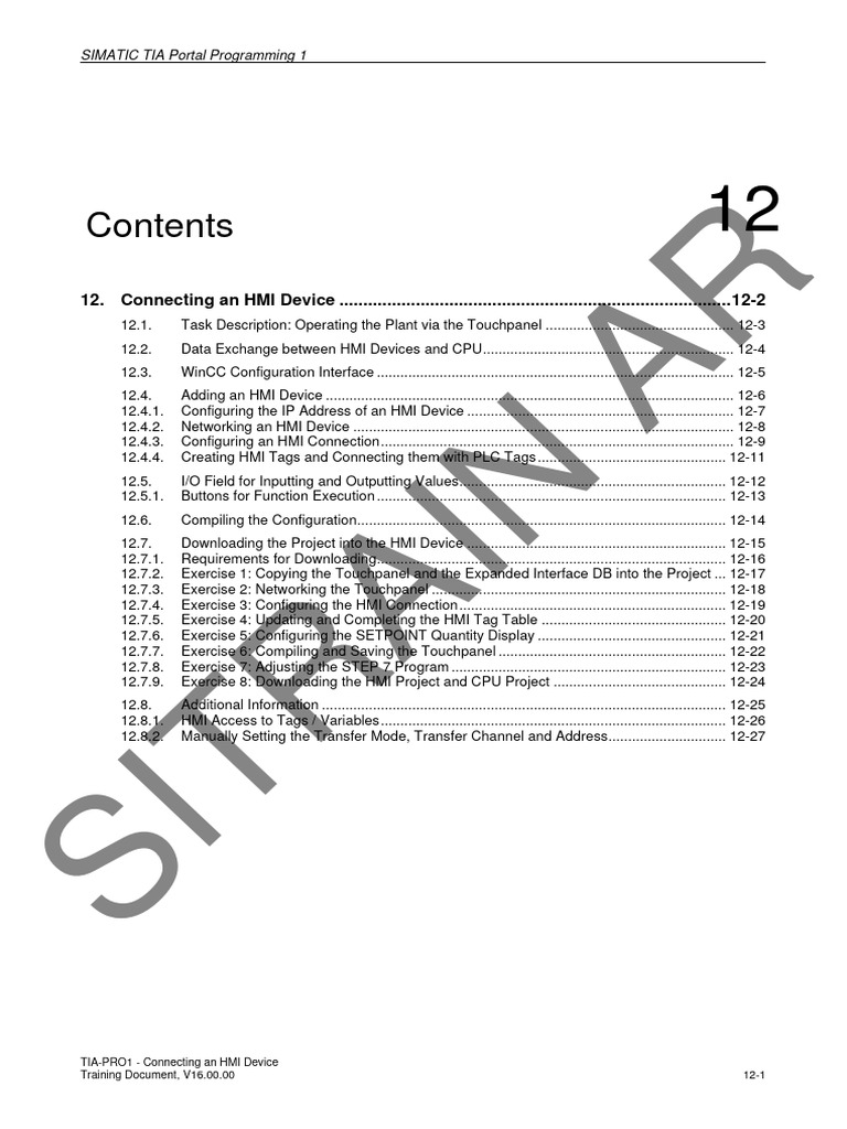 Tia Pro1 12 Connecting Hmi | PDF | Computer Network | Programmable ...