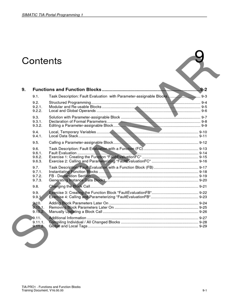 TIA Portal Functions and Blocks Guide | PDF | Parameter (Computer ...