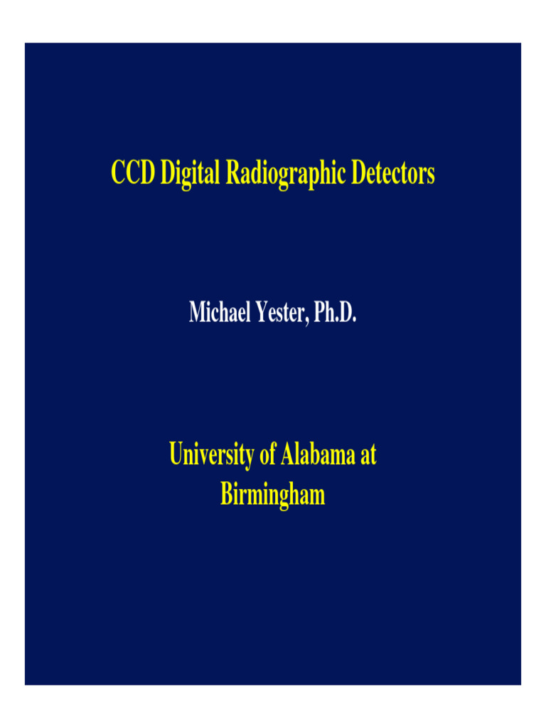 CCD Digital Radiographic Detectors | PDF | Charge Coupled Device | Optics