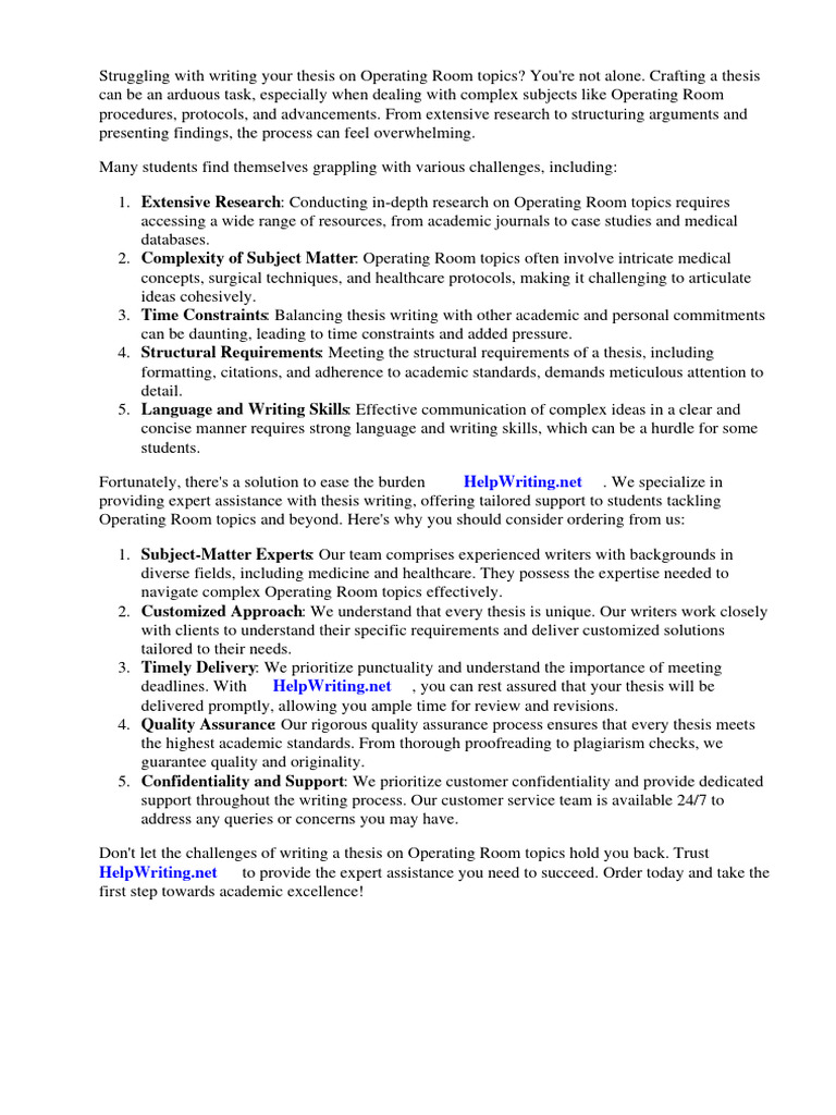 Thesis Operating Room | PDF | Surgery | Learning
