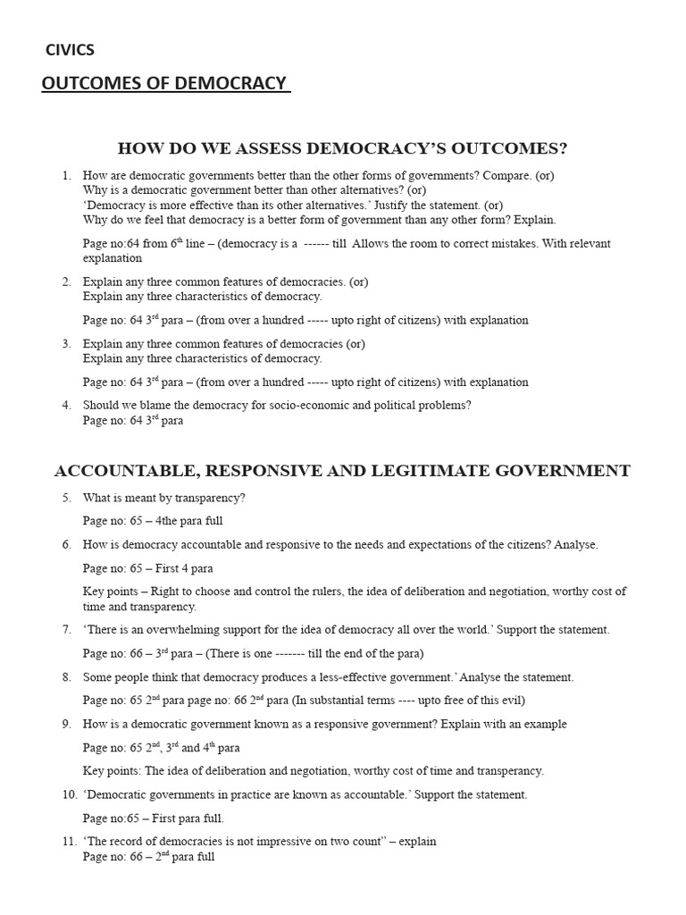 Conceptwise - Outcome of Democracy | PDF | Democracy | Political Ideologies