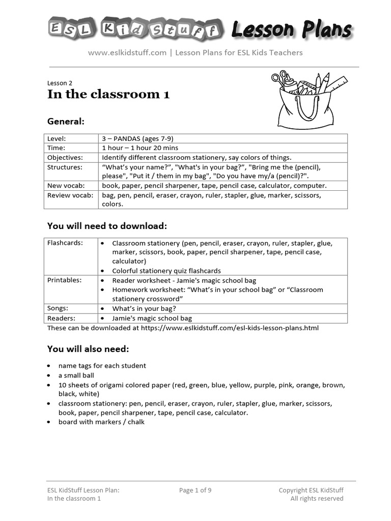 Level 3 - Lesson 2 - in The Classroom | Download Free PDF | Lesson Plan ...