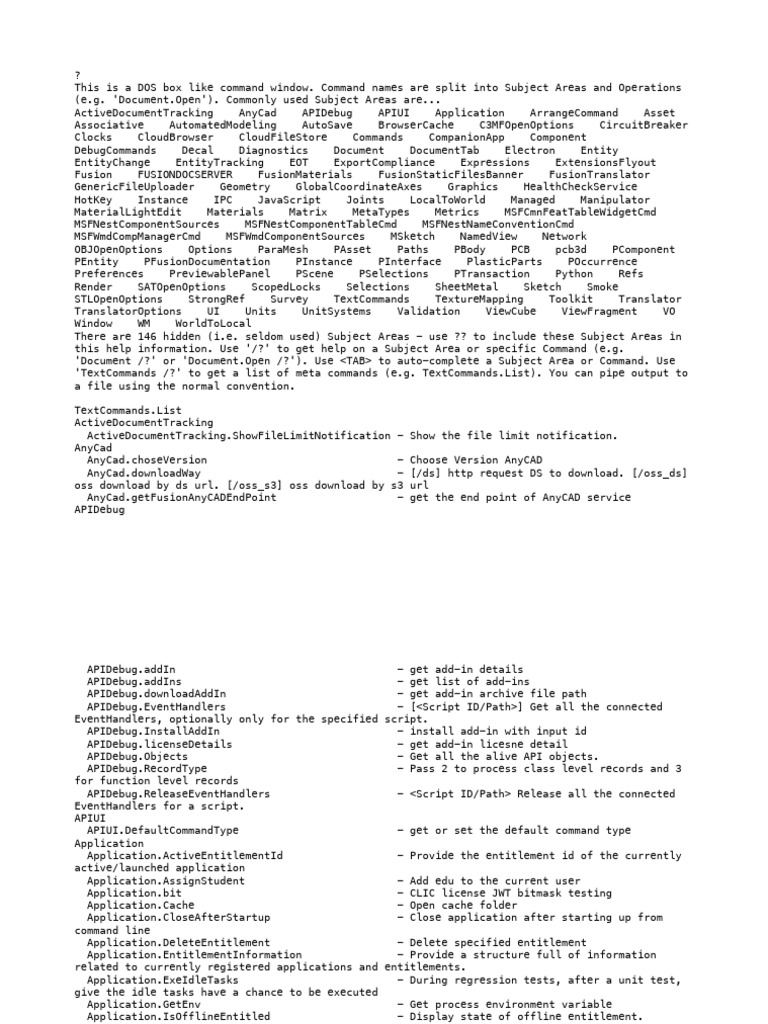 Available Tools With The Fusion 360 Command Line | PDF | Computing | Computer Architecture