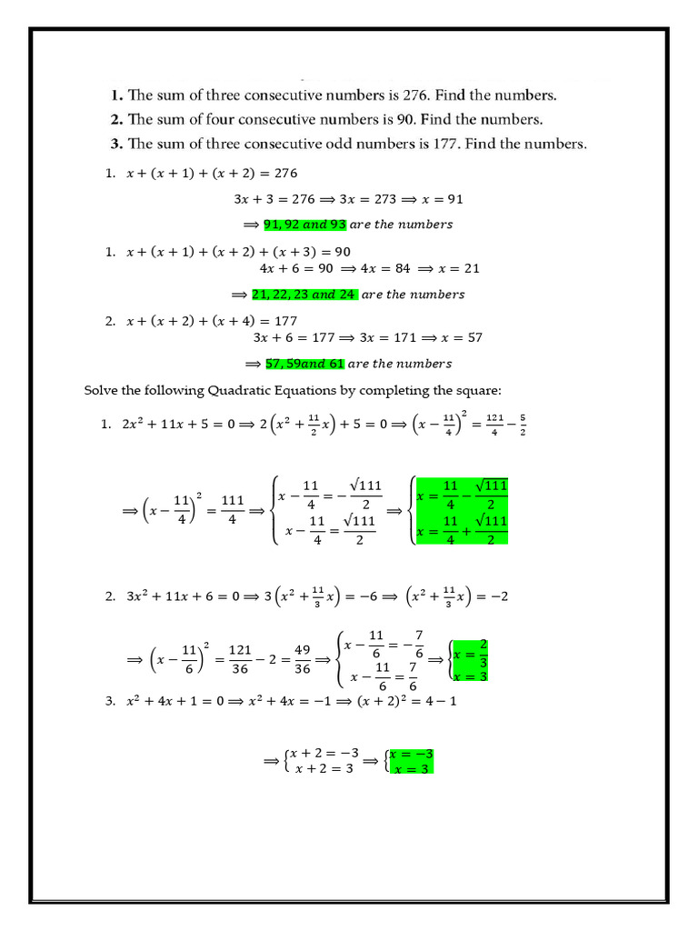 Answer Key Year 9 Midyear Exam Study Guide Part 1 | PDF | Triangle | Area