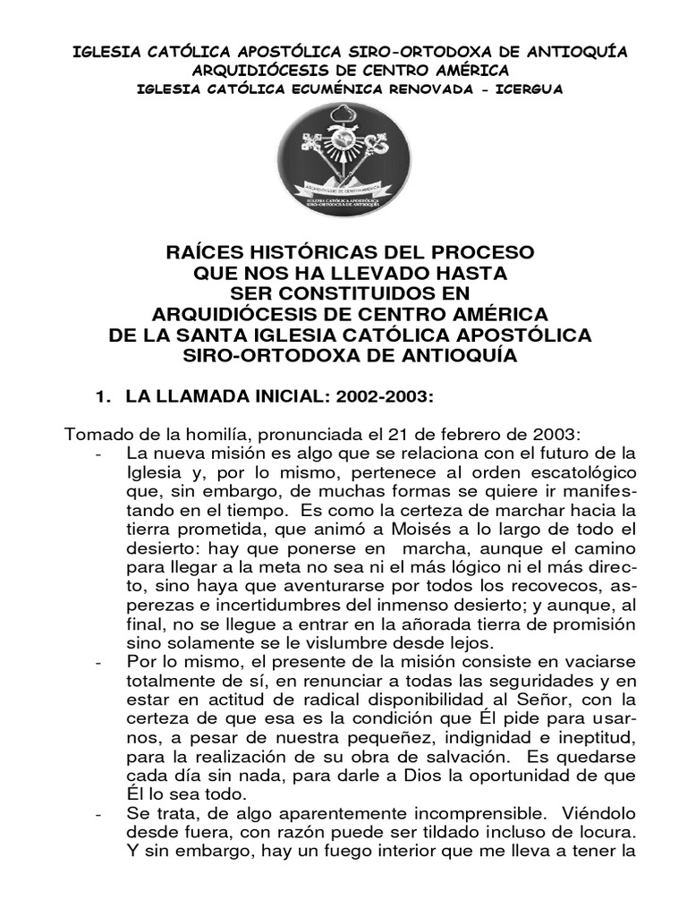 Historia de la Arquidiócesis Siro-Ortodoxa | PDF | Iglesia Católica ...