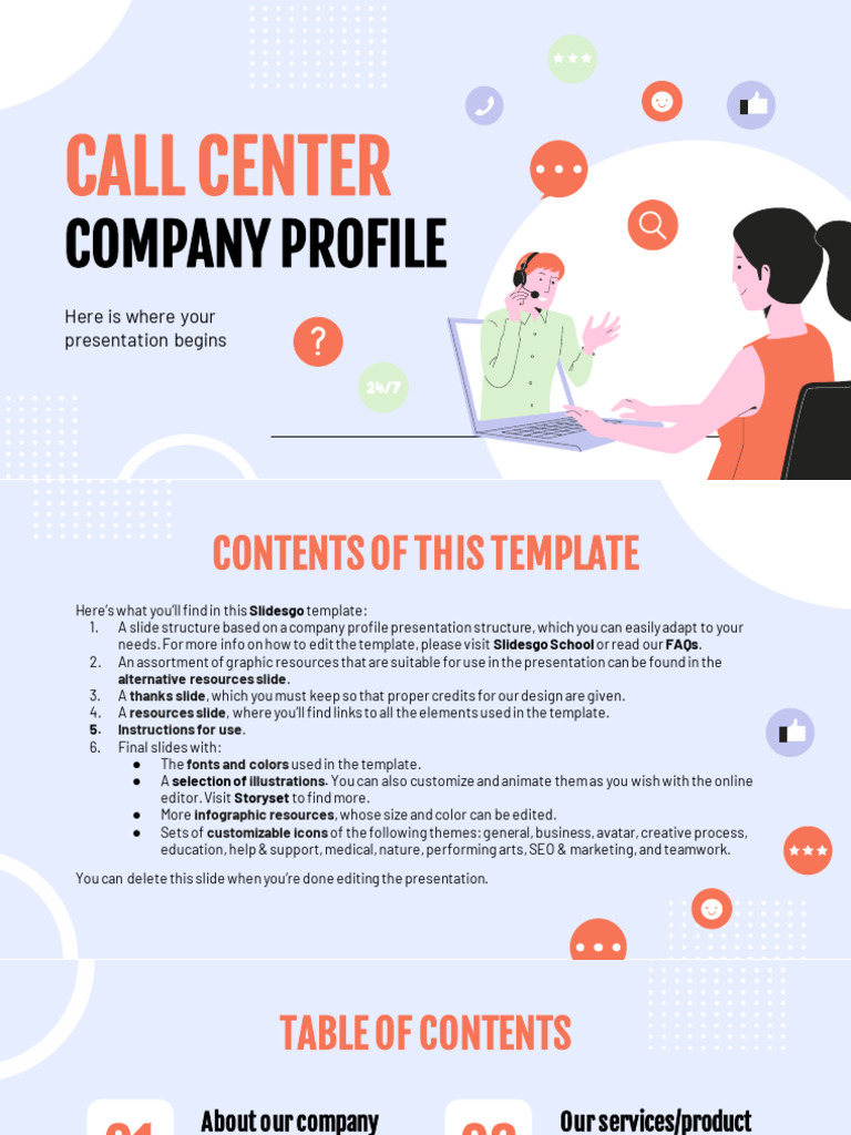 Call Center Company Profile Template | PDF | Planets | Planets In Astrology