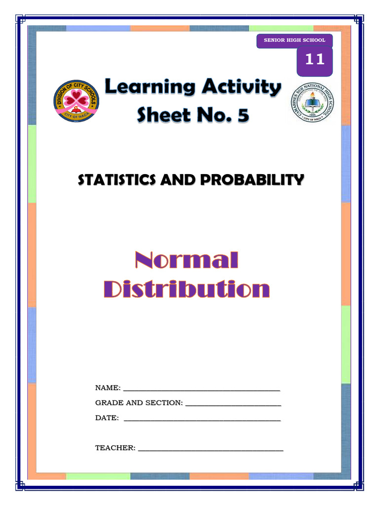 Learning Activity Sheet 5 Statistics Probability 1 | PDF | Standard ...
