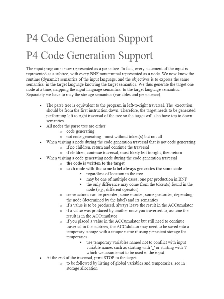 P4 Code Generation Process Explained | PDF | Variable (Computer Science ...