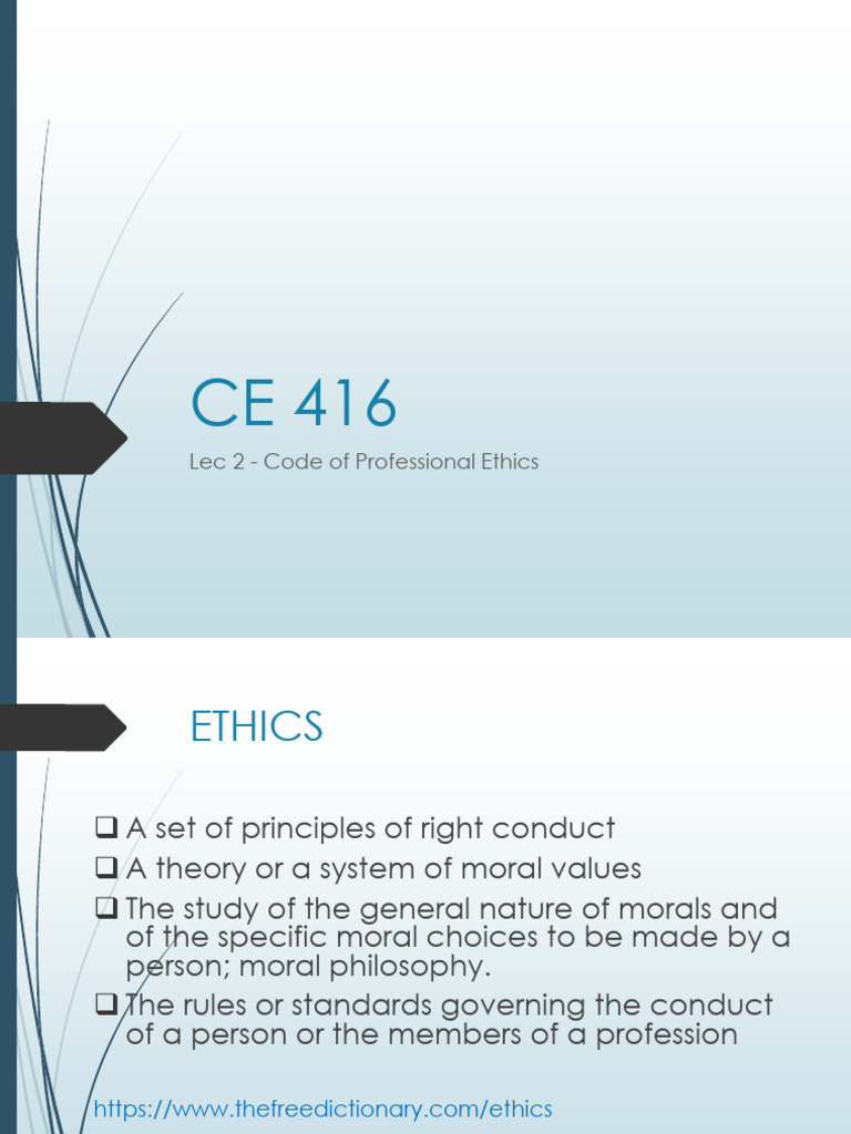 Lec 2 Code of Ethics and Conduct | PDF | Integrity | Business