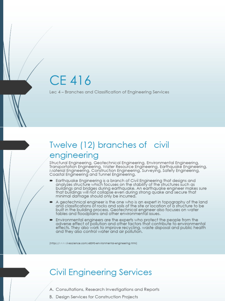 Lec 4 Classification of Engineering Services | PDF | Real Estate ...