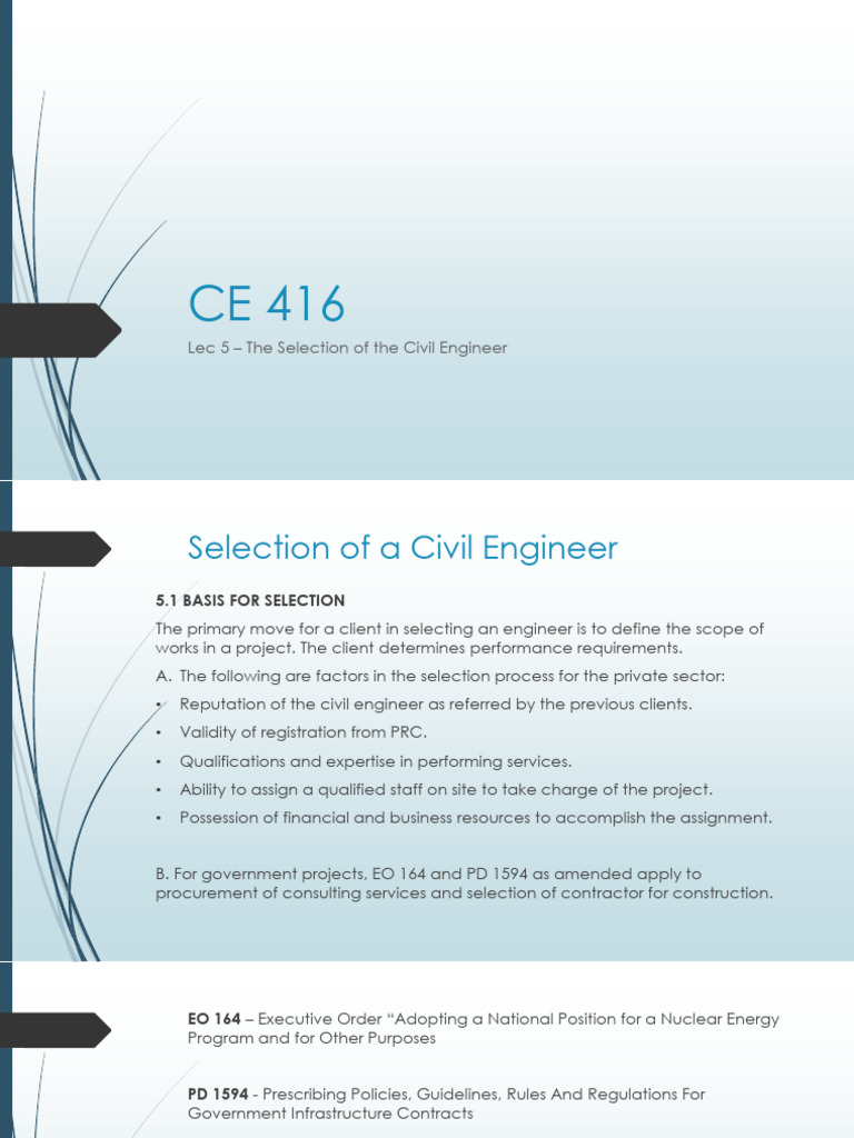 Selecting a Civil Engineer: Key Factors | PDF | Consultant | Request ...