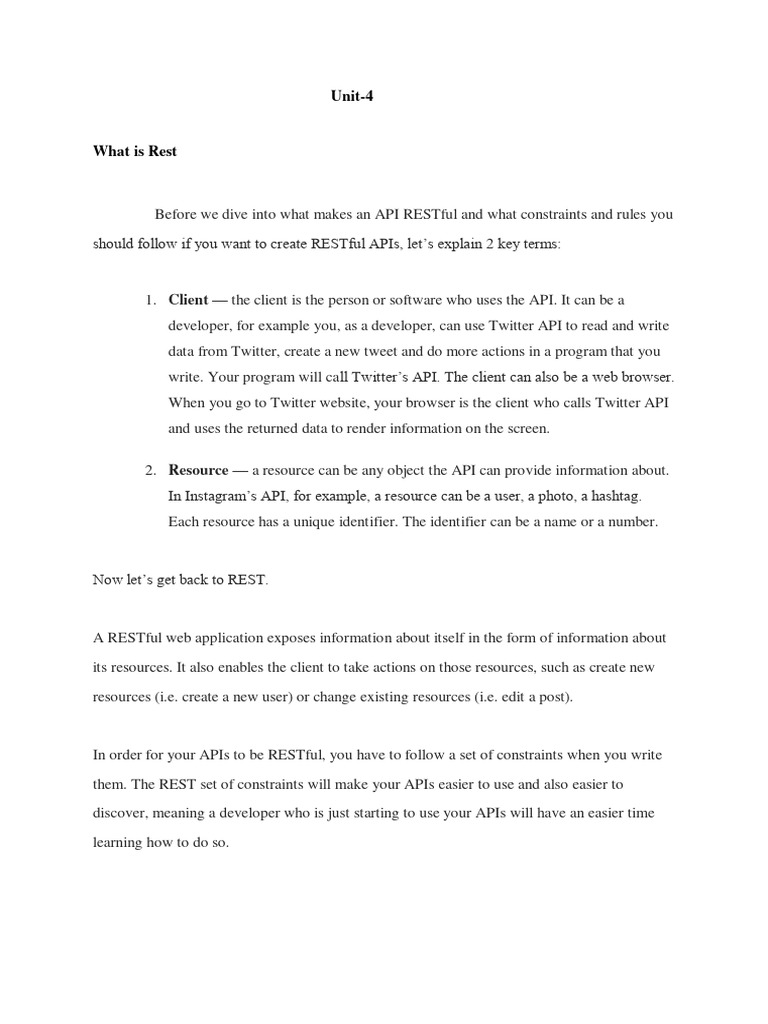 Unit 4 | PDF | Representational State Transfer | Web Service