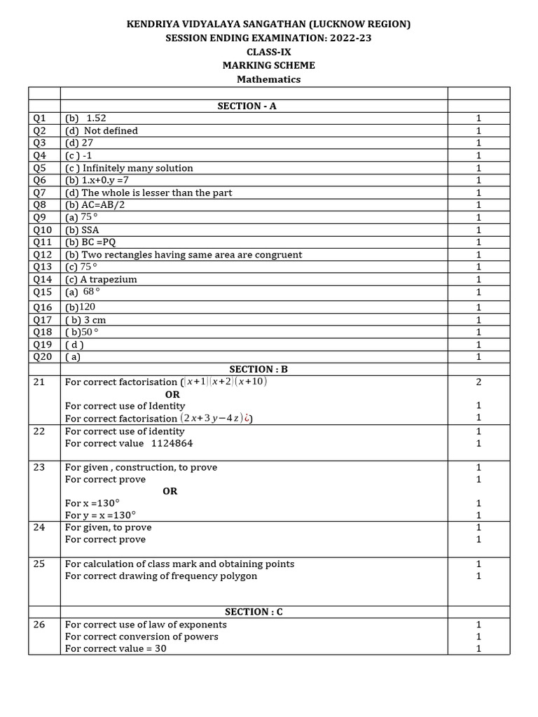IX Math MS | PDF | Area | Numbers