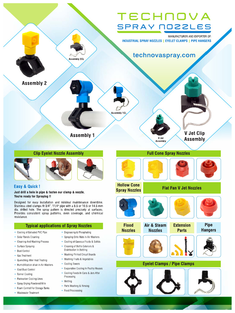 TECHNOVA Industrial Spray Nozzles Brochure | PDF