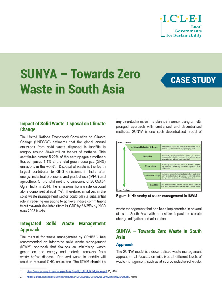 SUNYA Towards Zero Waste in South Asia | PDF | Waste Management | Waste