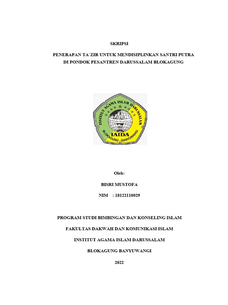 Penerapan Ta'zir di Pesantren Darussalam | PDF | Karier & Perkembangan