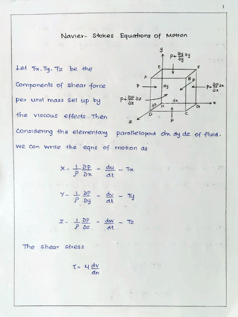 Fluid Derivations | PDF | Shear Stress | Gases
