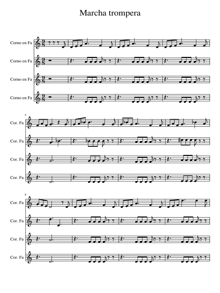 Marcha Trompera-Partitura y Partes | PDF