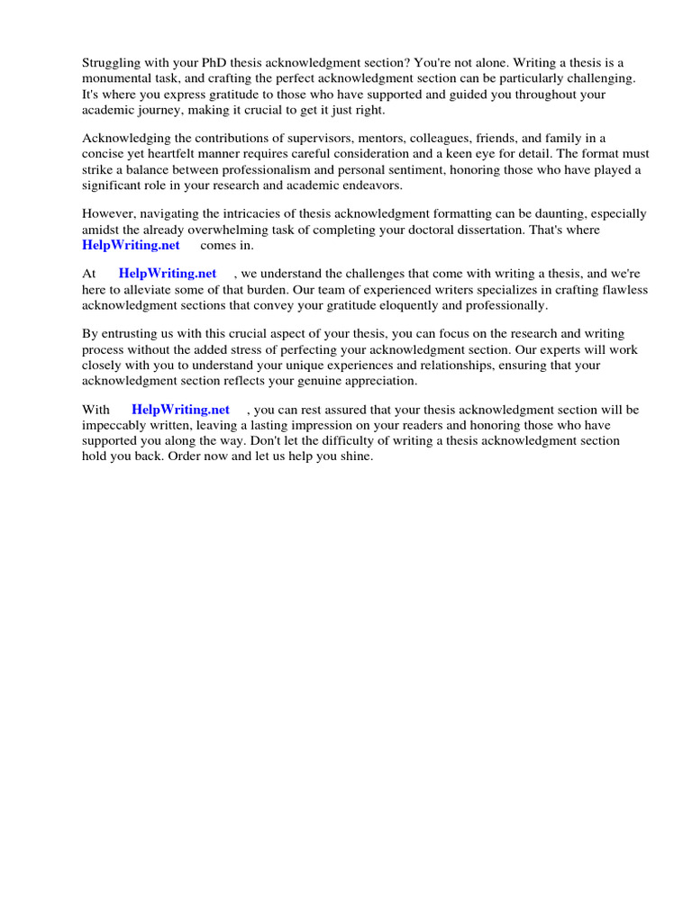 PHD Thesis Acknowledgement Format | PDF | Thesis