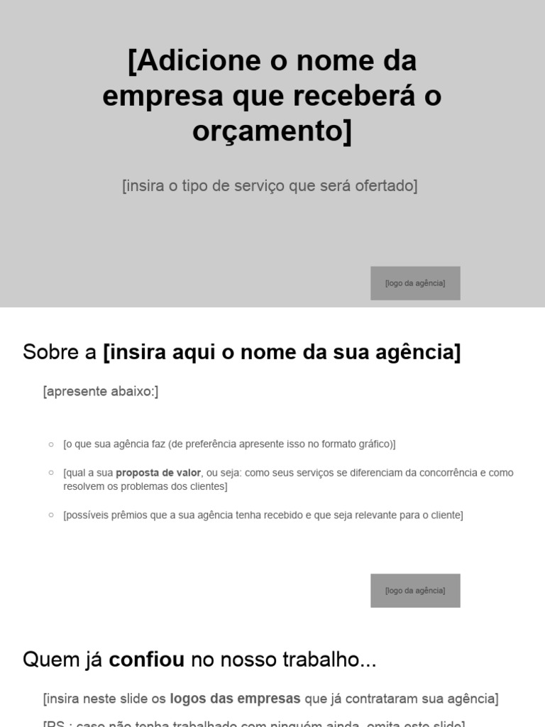 Proposta Mestre Modelo De Apresentac A O Comercial Pdf Vantagem