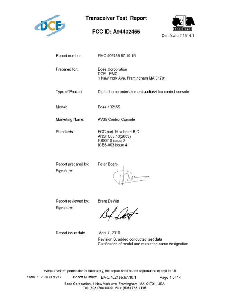 Test Report v35 | PDF | Electromagnetic Compatibility | Bandwidth ...