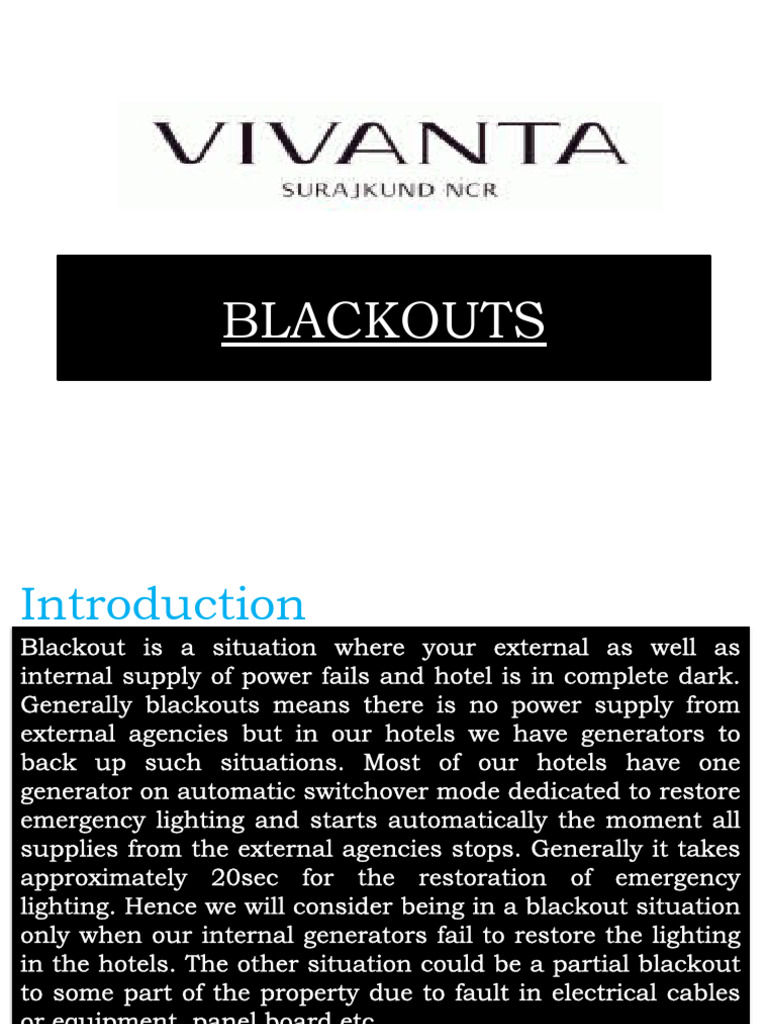 Blackout | PDF | Diesel Engine | Emergency