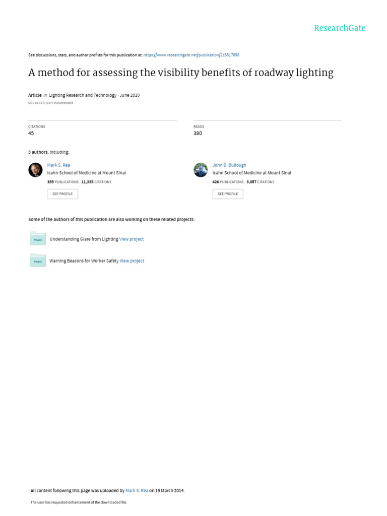 A Method For Assessing The Visibility Benefits of | PDF | Contrast ...