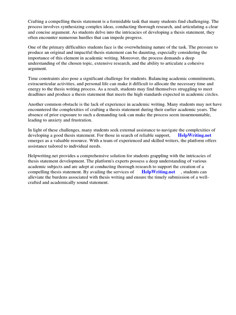 How To Develop A Good Thesis Statement | Download Free PDF | Essays | Thesis