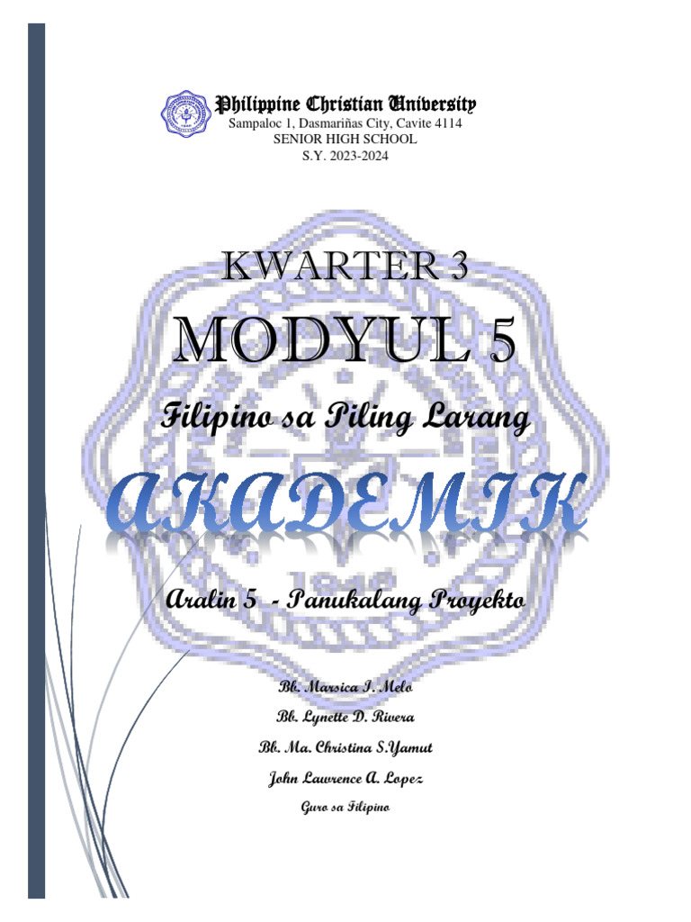 FP Akads 3RDQ Module Week5 | PDF