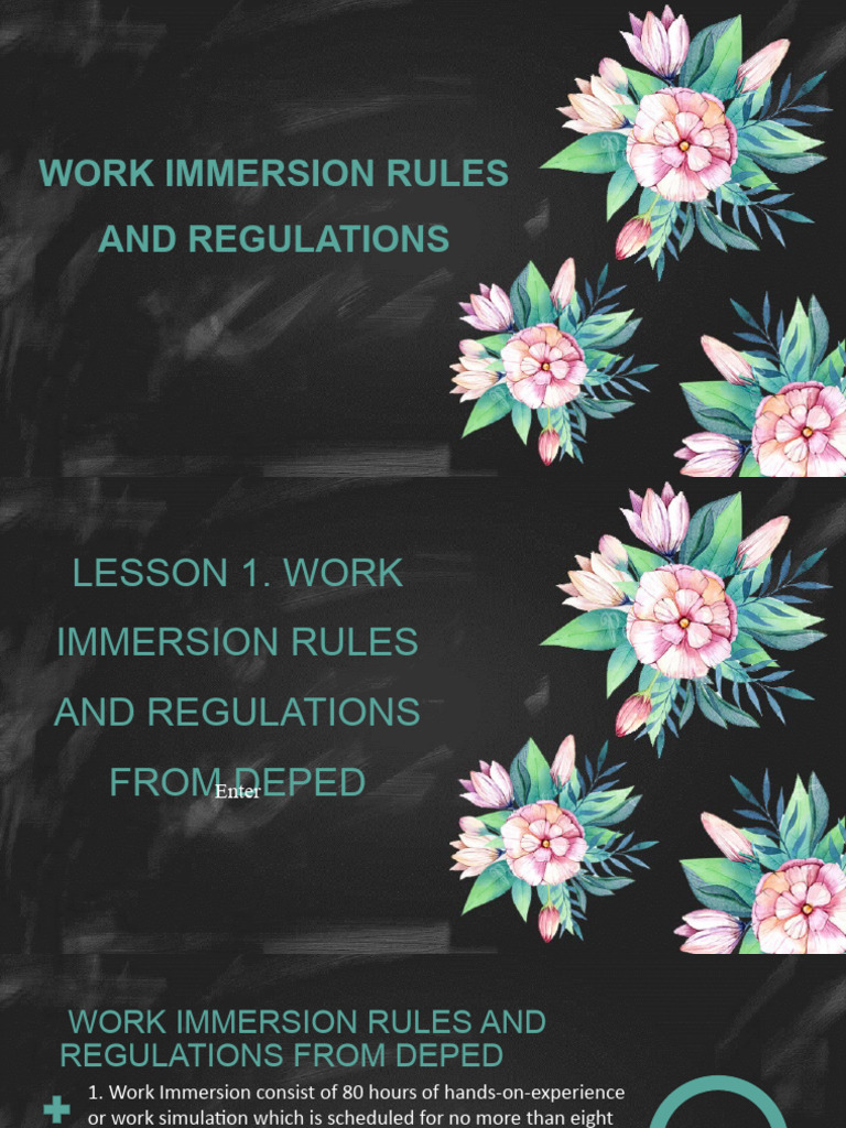 Work Immersion Rules and Etiquette | PDF | Etiquette