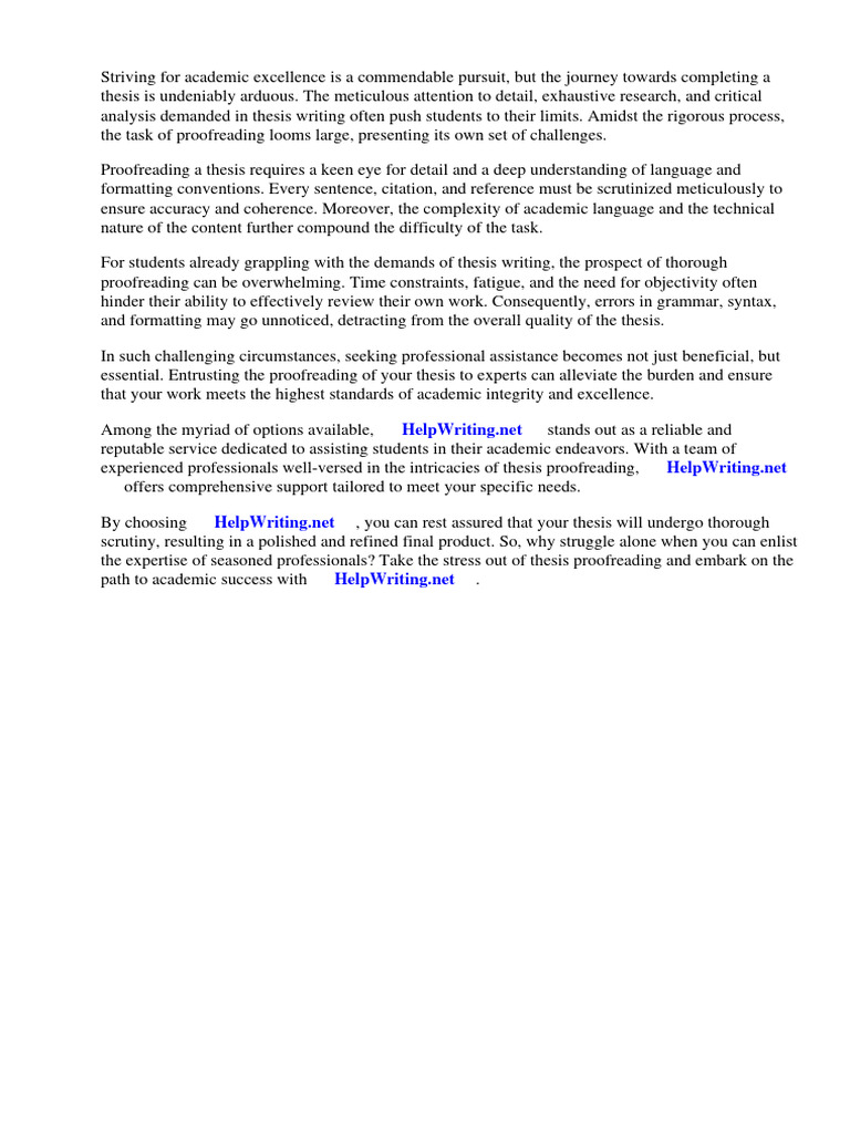 Thesis Proofreading Jobs | PDF