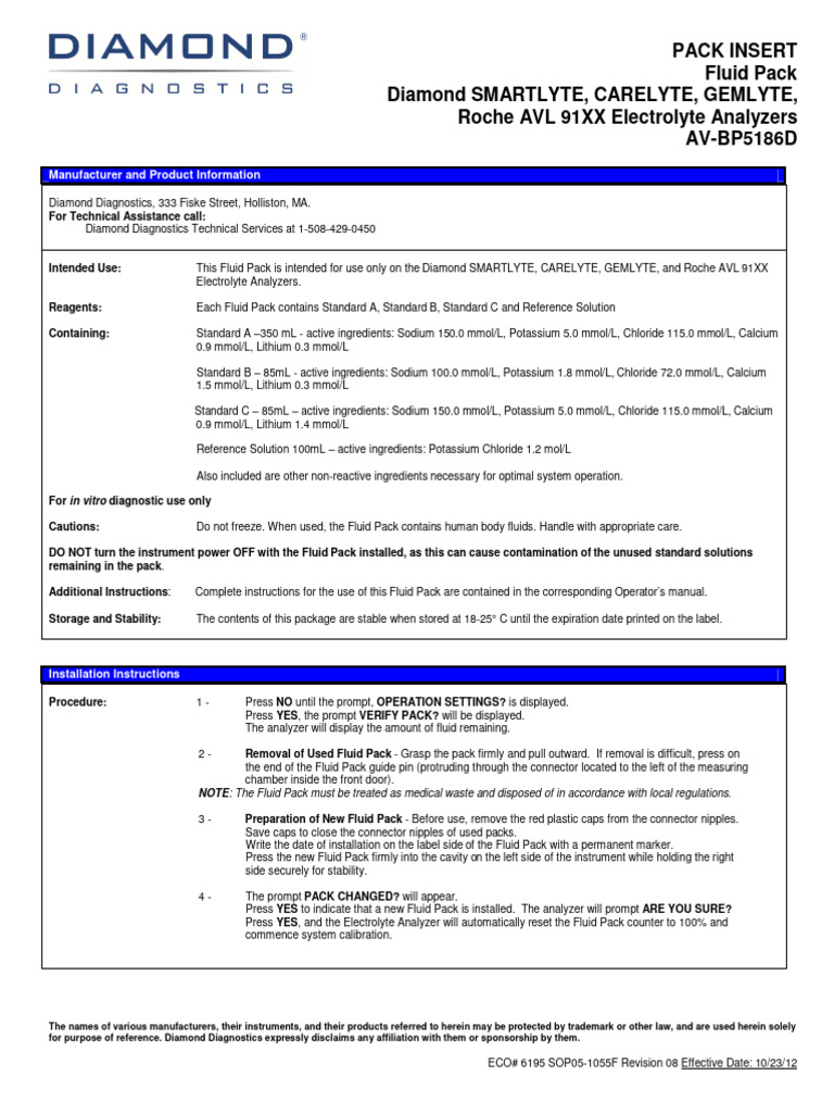 Fluid Pack Smartlyte | PDF