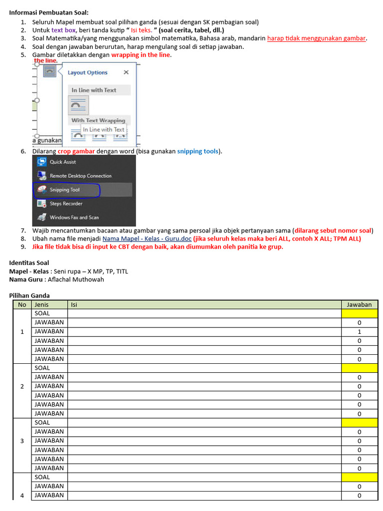 Template Ujian CBT (18-Nov-23) | PDF