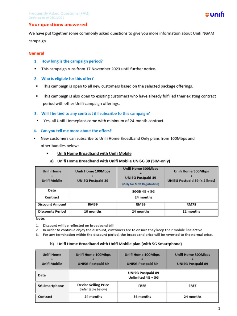 Unifi FAQ NGAM Campaign | PDF | Netflix | Pay Television