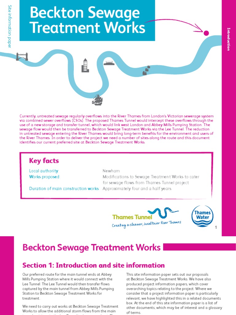 P2 Beckton STW SIP | PDF | Combined Sewer | Sewage Treatment
