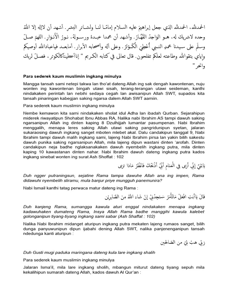 Khutbah Bar Bodo Besar | PDF