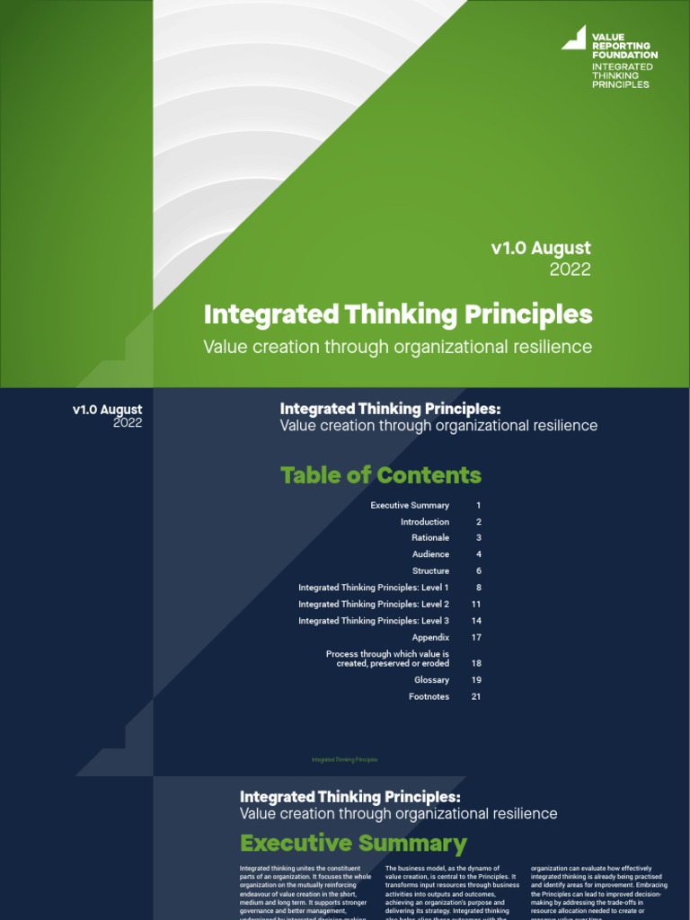 Integrated Thinking Principles Overview | PDF | Strategic Management ...