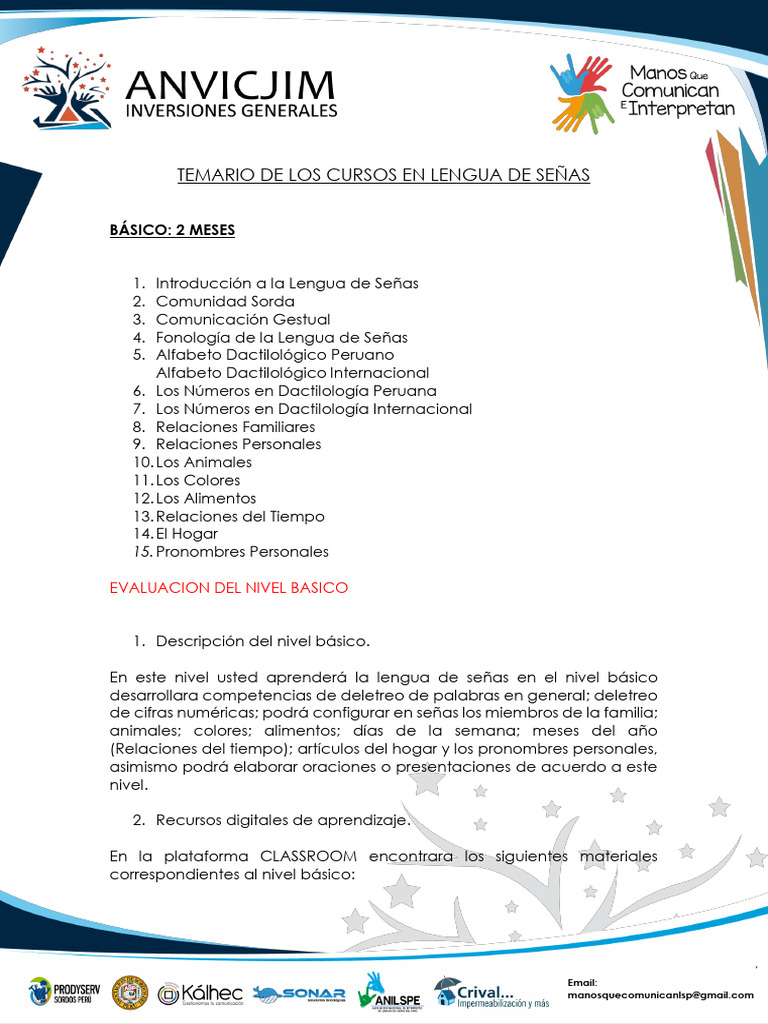 TEMARIO Por Niveles Básico Intermedio y Avanzado | PDF | Lenguaje de ...