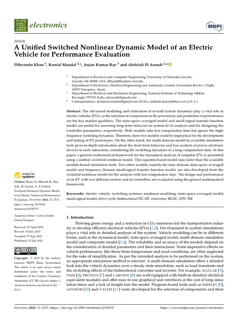 1.Nonlinear and hybrid modeling approaches (considering also the switching behavior of the power ...