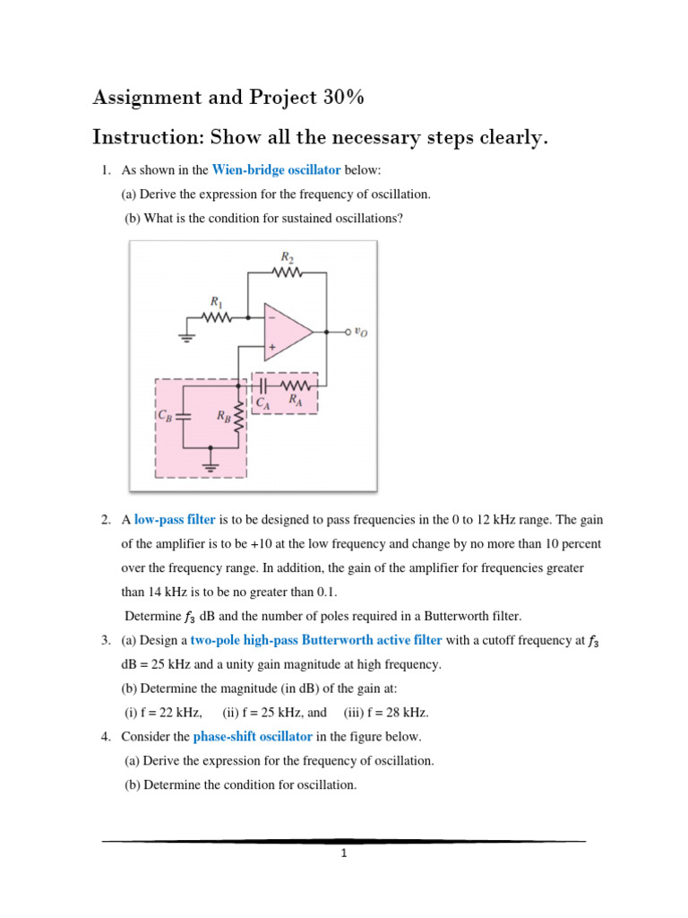Assignment Electronics II. | PDF
