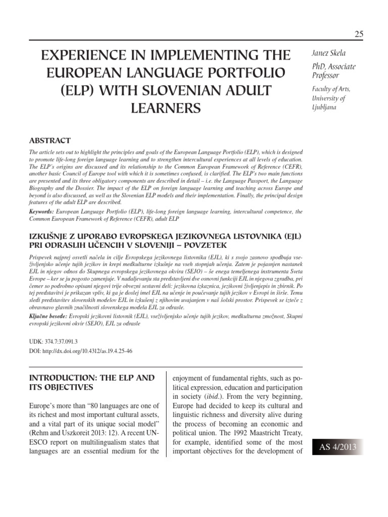 IMpleMeNtINg The eUrOpeaN laNgUage Portf | PDF | Learning | Communication